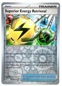 pokemon - superior energy retrieval 189/193 - paldea evolved - reverse holo pokemon card - foil