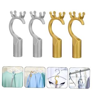 YARNOW 4pcs Clothes Rail Clothes Fork Clothing Hooks Home Goods Stainless Steel Forks Clothesline Outdoor Clothesline Home Stuff Clothes Pole Head Clothes Pole Head Parts Pole Parts Cane