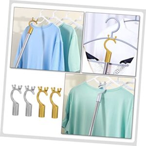 YARNOW 4pcs Clothes Rail Clothes Fork Clothing Hooks Home Goods Stainless Steel Forks Clothesline Outdoor Clothesline Home Stuff Clothes Pole Head Clothes Pole Head Parts Pole Parts Cane