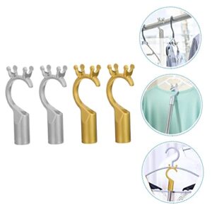 YARNOW 4pcs Clothes Rail Clothes Fork Clothing Hooks Home Goods Stainless Steel Forks Clothesline Outdoor Clothesline Home Stuff Clothes Pole Head Clothes Pole Head Parts Pole Parts Cane