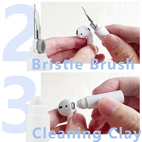 Cleaner Kit for Airpods, 5 in 1 Earbuds Cleaning Tool, Multi-Function Airpods Cleaning Pen for Airpods Pro with Plush Cloth for Earbuds,Earphone,iPod,iPhone,iPad Cleaning Tools