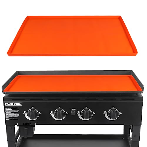 36" Silicone Griddle Mat for Blackstone, Heavy Duty Food Grade Silicone Grill Top Cover - Extra Tall Wall Design - All Season Cooking Protective Cover-Orange