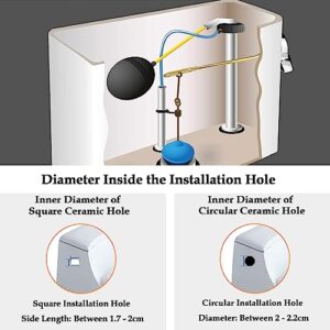 HONSNKS Toilet Tank Flush Lever Replacement, Universal Front Mount Handle Toilet Tank Trip Lever for Most Side Mount Toilets Tank (1 Pieces, Chrome Finish)