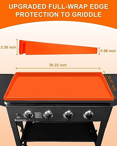 OFUN 36" Full-Wrap Edge Griddle Mat for Blackstone, Silicone Protective Cover Mats Compatible with Blackstone, Blackstone Griddle Accessories, Reusable &Durable, All Year Round Protection