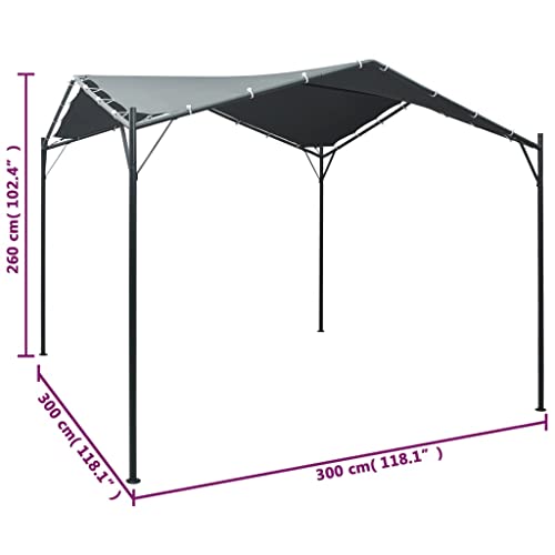 Barbecue Pavilion Terrace Gazebo Outdoor Gazebo Gazebo Pavilion Tent Canopy 9.8ft x9.8ft Steel Anthracite for Backyard Patio Lawn Garden