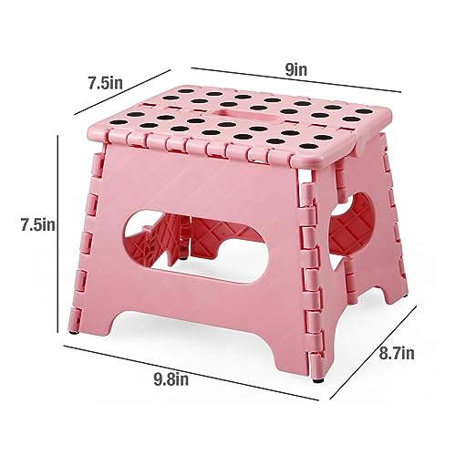 PandaEar Small Folding Step Stool for Kids, 7.5 Inch Mini Collapsible Foldable Step Stool, Portable Stepping Stool, Study Plastic Foot Stool, Kids Stool for Bathroom Kitchen, Bedroom