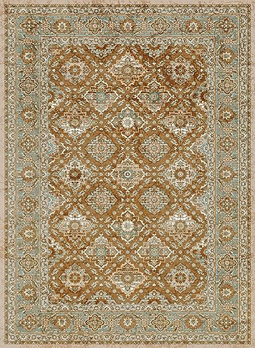 Boho Vintage Area Rug - 5x7 Large Persian Washable Living Room Rug Ultra-Thin Non-Slip Non-Shedding Print Floor Carpet for Bedroom Home