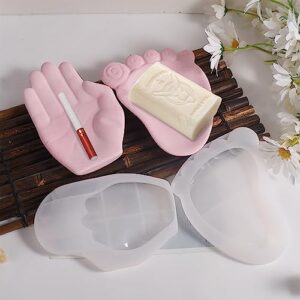 Silicone Mold Foot/Hand Shape Mold Jewelry Tray Mold Soap Dish Epoxy Resin Silicone Mold Storage Container Resin Molds Silicone Mold