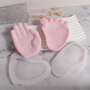 Silicone Mold Foot/Hand Shape Mold Jewelry Tray Mold Soap Dish Epoxy Resin Silicone Mold Storage Container Resin Molds Silicone Mold