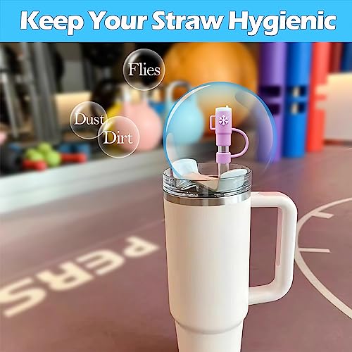 Stanley Straw Cover, 6Pcs Silicone Straw Covers for Reusable Straws, Straw Covers Cap for Stanley Cup 30&40 oz, Straw Toppers for Simple Modern Tumblers, 10mm Straw Tip Covers, Stanley Cup Accessories