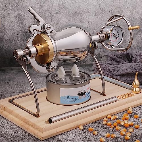 UEIDIHI Popcorn Maker Machine for Amplify Corn Rice Pellet, Retro Mini Stainless Steel Popcorn Pot, Samall Hand Popcorn Machine, Traditional Old-Fashioned Pop Corn Makers