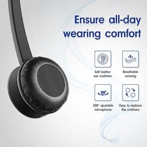 3.5mm Headset with Microphone for PC, Headphones with Microphone for Laptop with Mic Noise Cancelling, Binaural Computer Headset with Volume Adjustment Control Switch for Skype Zoom Call Center Office