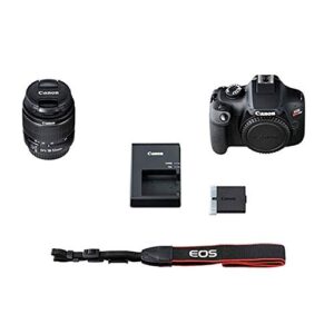 Canon EOS Rebel T100 (EOS 4000D) DSLR Camera w/EF-S 18-55mm F/3.5-5.6 Zoom Lens + 64GB Memory Card, Case, Hood, Grip-Pod, Filter Professional Photo Bundle