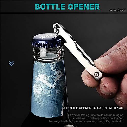 VIFUNCO Folding Scalpel Knife, Pocket Knife for Men, Small Keychain Knife Bottle Opener Key Knife, Mini Surgical Razor Knives with 10pcs #11 Replaceable Blades, EDC Utility knife