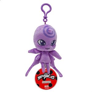 miraculous ladybug - kwami lifesize nooroo, 5-inch butterfly plush clip-on toys for kids, super soft collectible stuffed toy with glitter stitch eyes and color matching backpack keychain (wyncor)