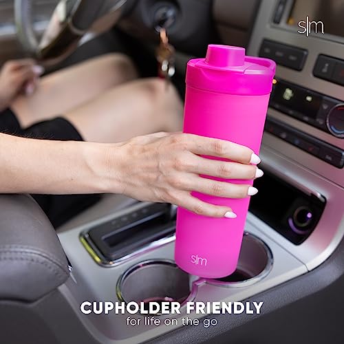 Simple Modern Plastic Protein Shaker Bottle with Ball 24oz | Shaker Cup for Protein Mixes, Shakes and Pre Workout | Rally Collection | Forget Me Not