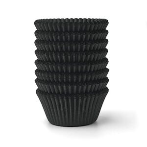 bake choice 200pcs standard black cupcake liners for baking,food grade cupcake wrappers,greaseproof parchment muffin liners.