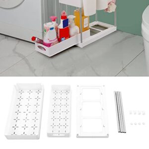 Zerodis Under Sink Organizers, Easy Assembly PP Material Large Capacity Under Sink Shelf Practical Durable for Offices (White)