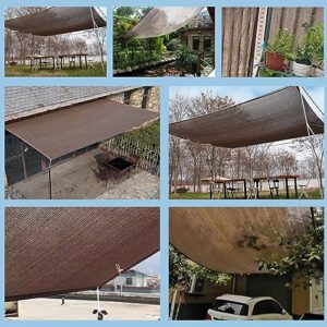 JIANLEI 90% Garden Shade Cloth with Grommets, DIY Resistant Sun Shade Net for Plant Cover, Greenhouse, Patio, Tomatoes, Chicken Coop, Barn Kennel,Coffee HDPE Material