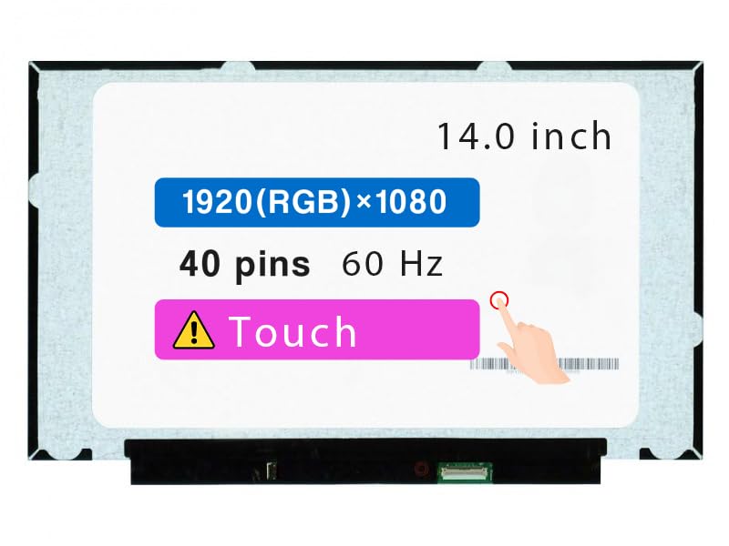 14.0" Screen Replacement for Lenovo Thinkpad L14 (1ST GEN) Model 20U2 LCD Display Panel 40 pins 60 Hz (FHD 1920 * 1080 Touch)