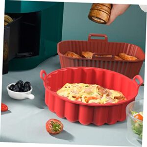 HEMOTON Silicone Bakeware Air Fry Oven Air Fryer Oven Pan Round Baking Pan Air Fryer Tray Air Fryer Silicone Liners Airfryer Liners Silicone Non Stick Air Fryer Liner Air Fryer Baking Pots