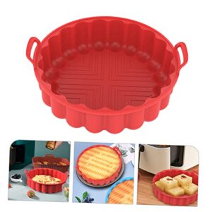 HEMOTON Silicone Bakeware Air Fry Oven Air Fryer Oven Pan Round Baking Pan Air Fryer Tray Air Fryer Silicone Liners Airfryer Liners Silicone Non Stick Air Fryer Liner Air Fryer Baking Pots