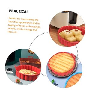 HEMOTON Silicone Bakeware Air Fry Oven Air Fryer Oven Pan Round Baking Pan Air Fryer Tray Air Fryer Silicone Liners Airfryer Liners Silicone Non Stick Air Fryer Liner Air Fryer Baking Pots