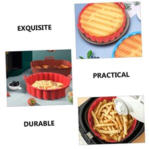 HEMOTON Silicone Bakeware Air Fry Oven Air Fryer Oven Pan Round Baking Pan Air Fryer Tray Air Fryer Silicone Liners Airfryer Liners Silicone Non Stick Air Fryer Liner Air Fryer Baking Pots