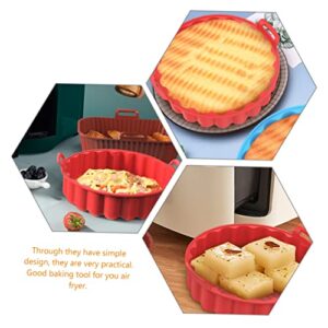 HEMOTON Silicone Bakeware Air Fry Oven Air Fryer Oven Pan Round Baking Pan Air Fryer Tray Air Fryer Silicone Liners Airfryer Liners Silicone Non Stick Air Fryer Liner Air Fryer Baking Pots