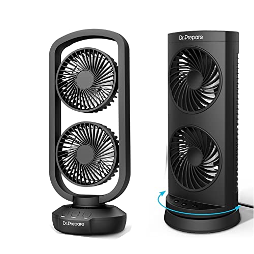 Dr. Prepare 12 Inch Tower Fan and 15 Portable Small Desk Tower Fan with Tilt and Oscillating Bundle