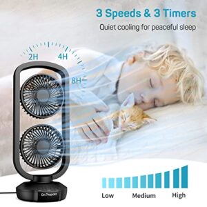 Dr. Prepare 12 Inch Tower Fan and 15 Portable Small Desk Tower Fan with Tilt and Oscillating Bundle