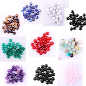 Marycan 8mm Crystal Beads for Jewelry Making, Natural Stone Healing Beads for Bracelets, Gemstone Beading & Jewelry Necklace Making DIY Kit for All People