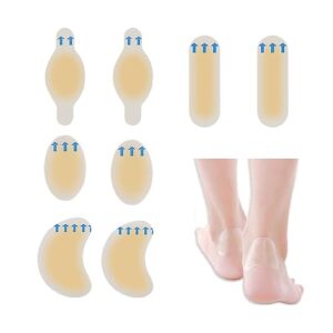 blister bandages, blister pads gel blister cushions, blisters pads, hydrocolloid seal adhesive bandages for fingers, toes, heel blister prevention, waterproof, ultra-thin 16pcs