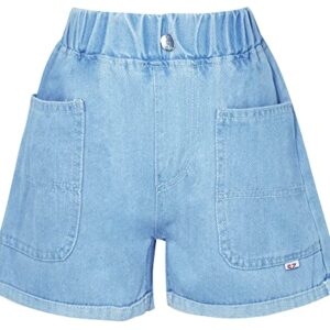 Baby Girl Summer Denim Shorts Wide Leg Cute Cooling Jeans Hot Pants Kids Casual Elastic Waistband Skirt Shorts 5-6 Years