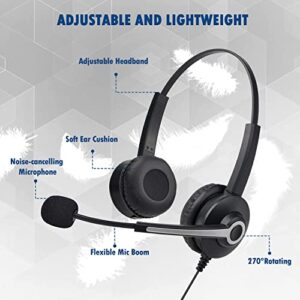 Wired 3.5mm Computer Headphone-QD, Headset with Microphone for Laptop with Mic Noise Cancelling, Computer Headset with Quick Disconnect and Volume Control for Skype Zoom Office Call Center