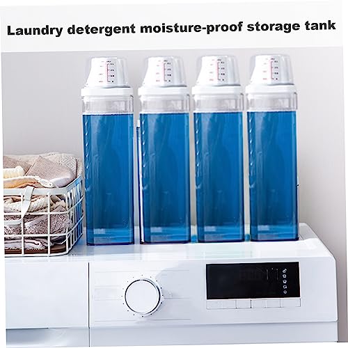 1900Ml Laundry Detergent Dispenser, Washing Powder Storage Detergent Container with Measuring Cup Moisture-Proof Reusable Empty for Scent Booster Beads/Small Solid Grain/Liquids