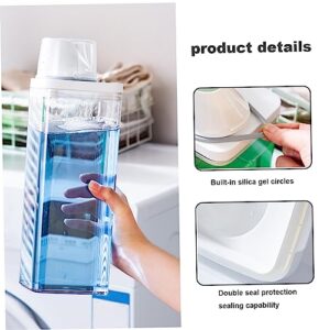 1900Ml Laundry Detergent Dispenser, Washing Powder Storage Detergent Container with Measuring Cup Moisture-Proof Reusable Empty for Scent Booster Beads/Small Solid Grain/Liquids