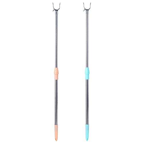 Cabilock 2pcs Telescope Clothes Reach Stick Adjustable Clothes Reaching Pole Retractable Clothesline Rod for Indoor or Outdoor Use