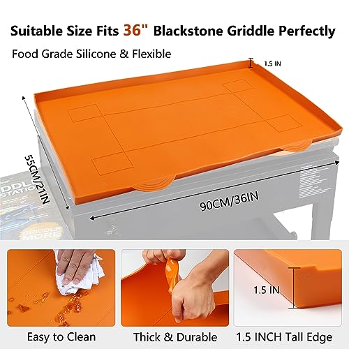 36" Food Grade Silicone Griddle Mat for Blackstone Griddle Accessories, Food Grade Silicone Griddle Cover for Blackstone Accessories Protect Your Griddle from Insects Rust