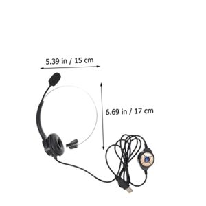 Vaguelly 3pcs Single Ear Headset Microphone Headset Laptop Headphones Telephone Headsets Office Over Ear Wired Live Headset Gaming Wired Headset Practical Headset Computer Headphone Dj Bass