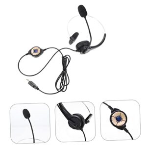 Vaguelly 3pcs Single Ear Headset Microphone Headset Laptop Headphones Telephone Headsets Office Over Ear Wired Live Headset Gaming Wired Headset Practical Headset Computer Headphone Dj Bass