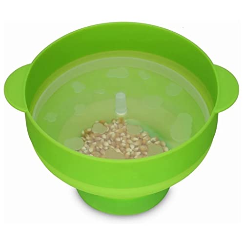 Acouto Microwave Silicone Popcorn Popper Collapsible Silicone Popcorn Maker Bowl, Microwave Popcorn Maker with Handle Lid for Home Cafe Kitchen