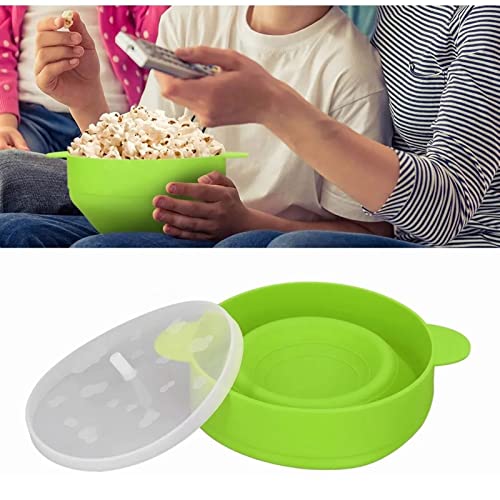 Acouto Microwave Silicone Popcorn Popper Collapsible Silicone Popcorn Maker Bowl, Microwave Popcorn Maker with Handle Lid for Home Cafe Kitchen