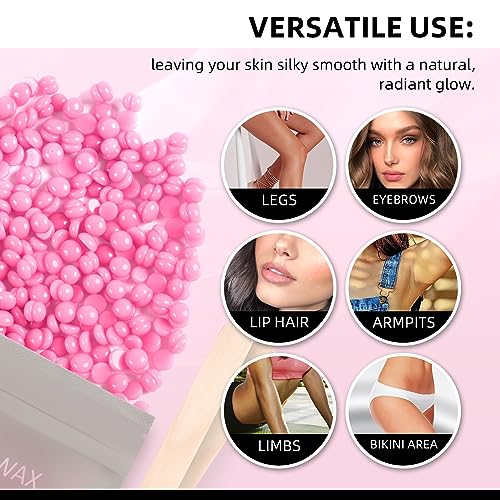 Crelila Waxing Kit-Digital Wax Melt Warmer Kit-inculd 17.5oz Hard Wax Beads+Silicone Liner+Wax Oil-Hair Removal Wax Kit At Home For body-Bikini-Legs-Face-Brazilian Wax Kit For Women&Men