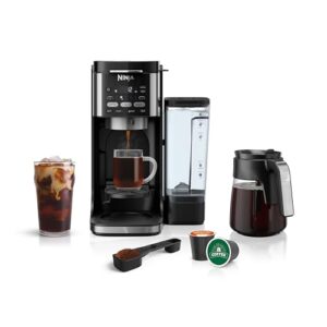 ninja cfp101 dualbrew hot & iced coffee maker, single-serve, compatible with k-cups & 12-cup drip coffee maker, black