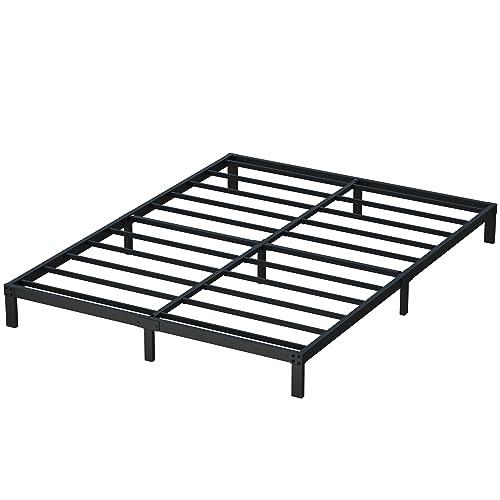 Maenizi King Size Bed Frame No Box Spring Needed, 8 Inch Heavy Duty King Platform Bed Frame Support Up to 3000 lbs, Easy Assembly, Noise Free, Black