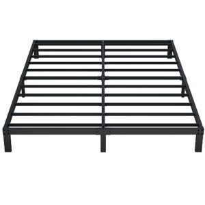 Maenizi King Size Bed Frame No Box Spring Needed, 8 Inch Heavy Duty King Platform Bed Frame Support Up to 3000 lbs, Easy Assembly, Noise Free, Black