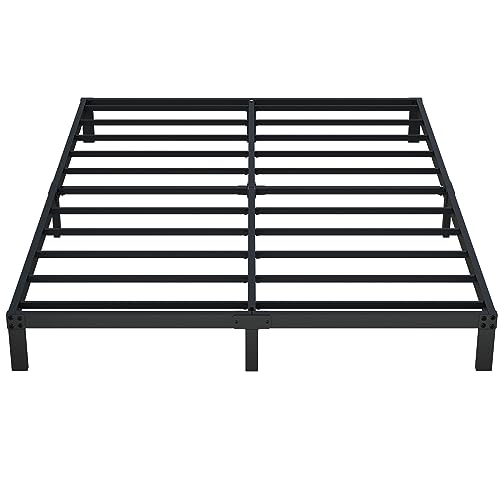 Maenizi King Size Bed Frame No Box Spring Needed, 8 Inch Heavy Duty King Platform Bed Frame Support Up to 3000 lbs, Easy Assembly, Noise Free, Black