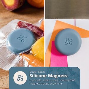 Greater Goods Sous Vide Magnets, Refrigerator Magnets, Stone Blue, Designed in St.Louis (Pack of 8)