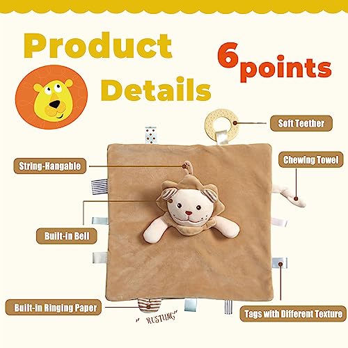 YOLINYOISH Lion Baby Snuggler Lovey Security Toy&Blanket Set for Kids (Deer-Blanket)